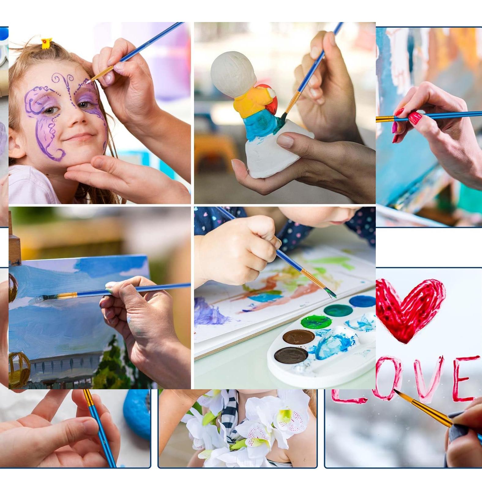 Set 20 pensule, Yulinland, Fire de par din nailon sintetic, pentru ...