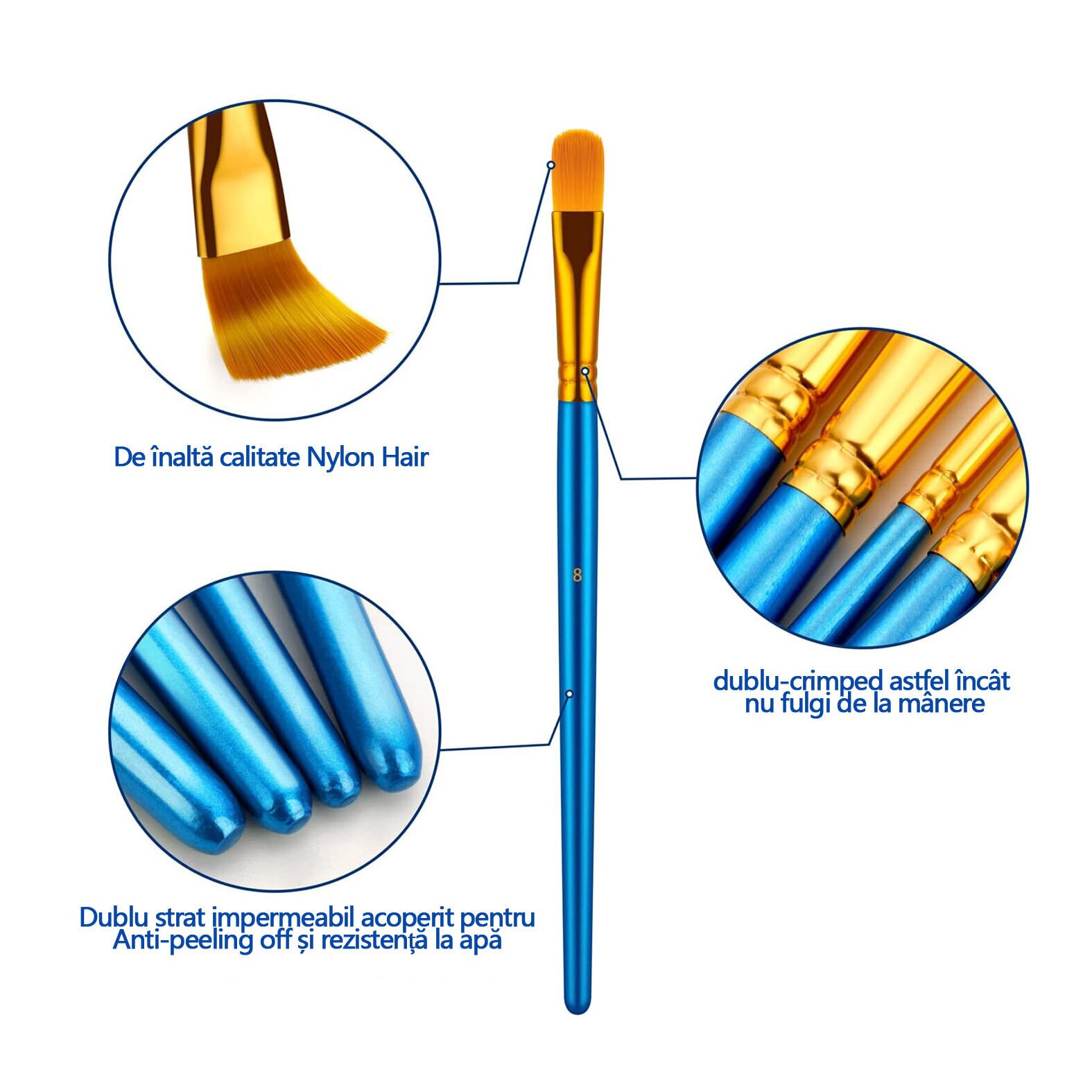 Set 20 pensule, Yulinland, Fire de par din nailon sintetic, pentru ...