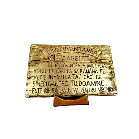 Placa Binecuvantarea Casei - O Adaugare Stralucitoare la Spatiul Tau, Ipsos cu foita de Aur, 25 ...