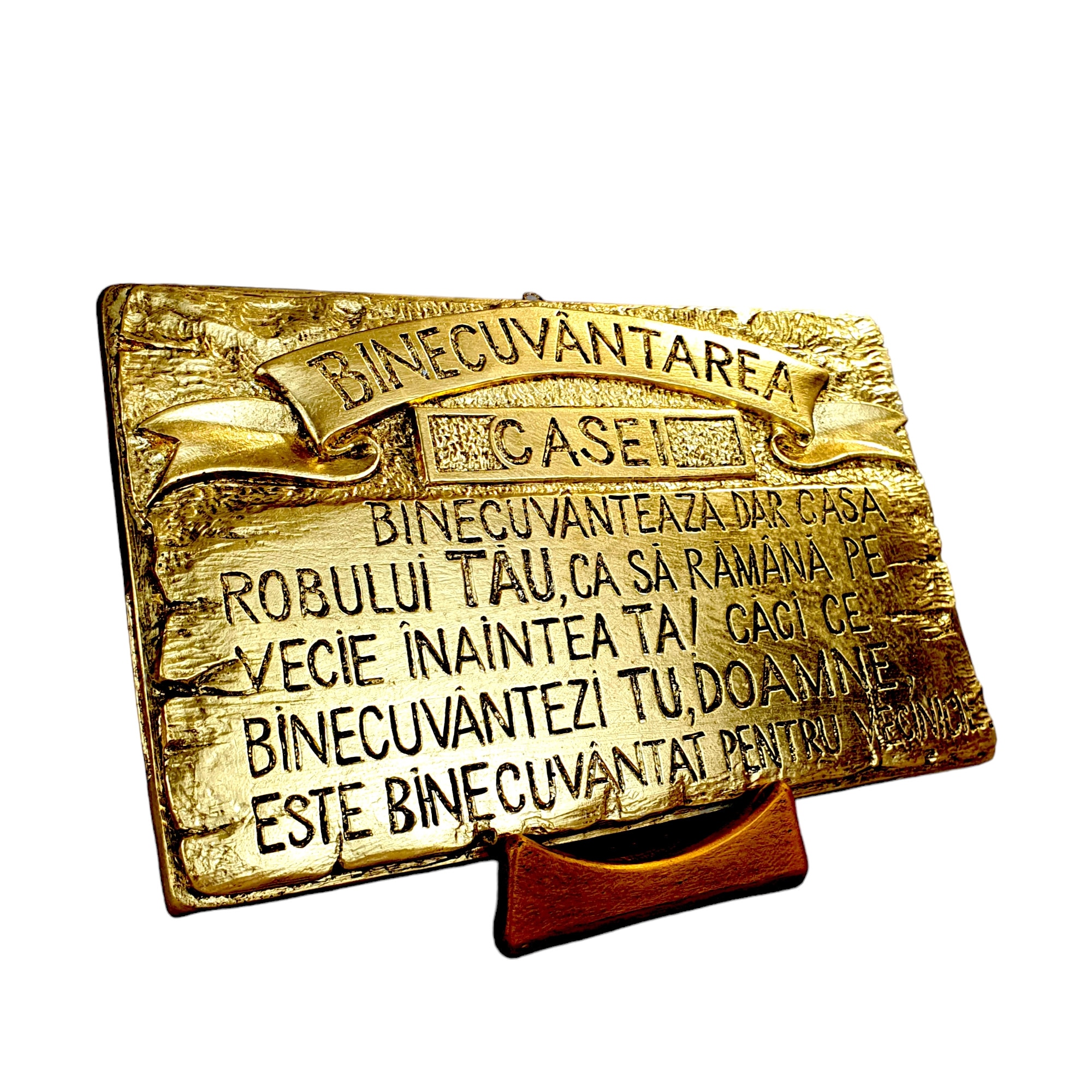 Placa Binecuvantarea Casei - O Adaugare Stralucitoare la Spatiul Tau, Ipsos cu foita de Aur, 25 ...