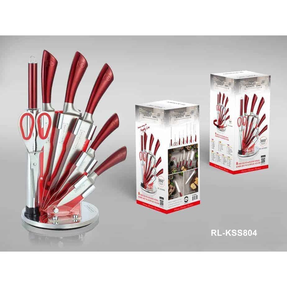 Set 8xCutite, Profesional, Suport rotativ, Rosu - eMAG.ro