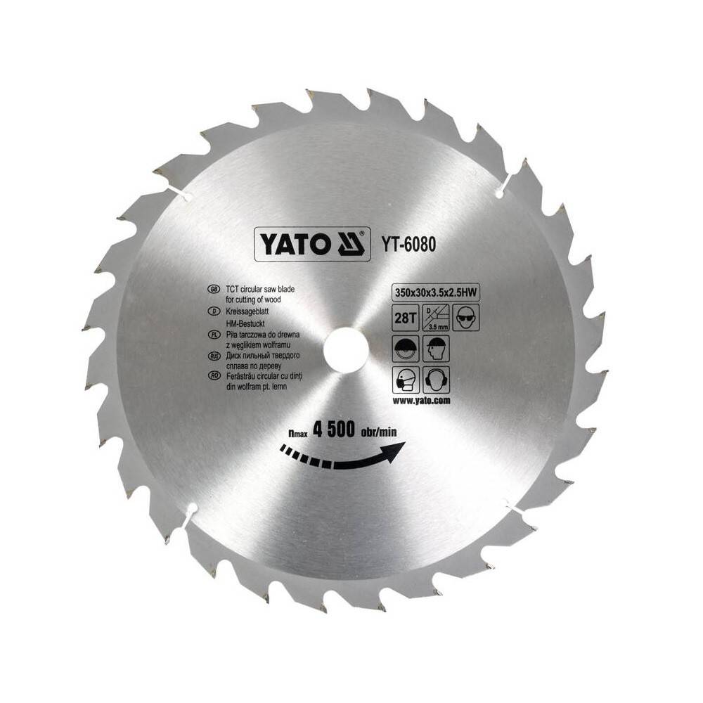 Disc fierastrau circular pentru lemn, Yato, 28T, 350 x 30 x 3.5 mm ...