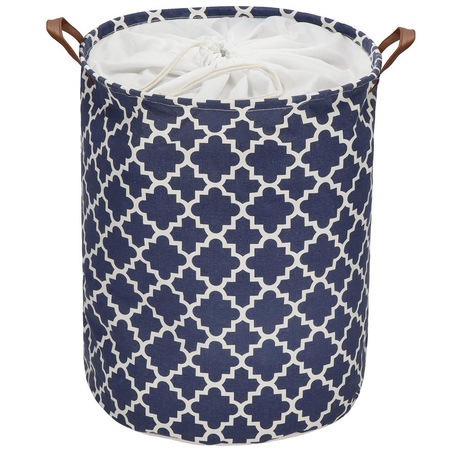 Cos depozitare haine sau jucarii, 50x40cm, bumbac si in, 63 l, albastru ...