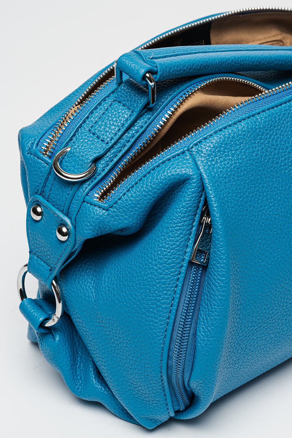 Francesca Rossi, Geanta bowler din piele ecologica cu maner, Albastru ...