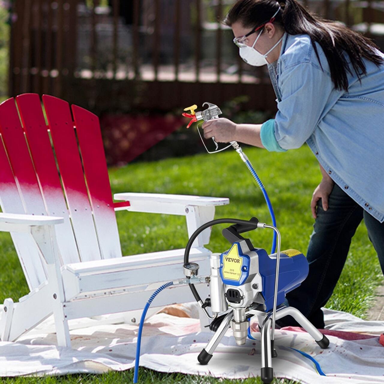 Pompa de vopsit pentru suprafete mari Vevor Airless, putere 2000 W, 2.1 ...