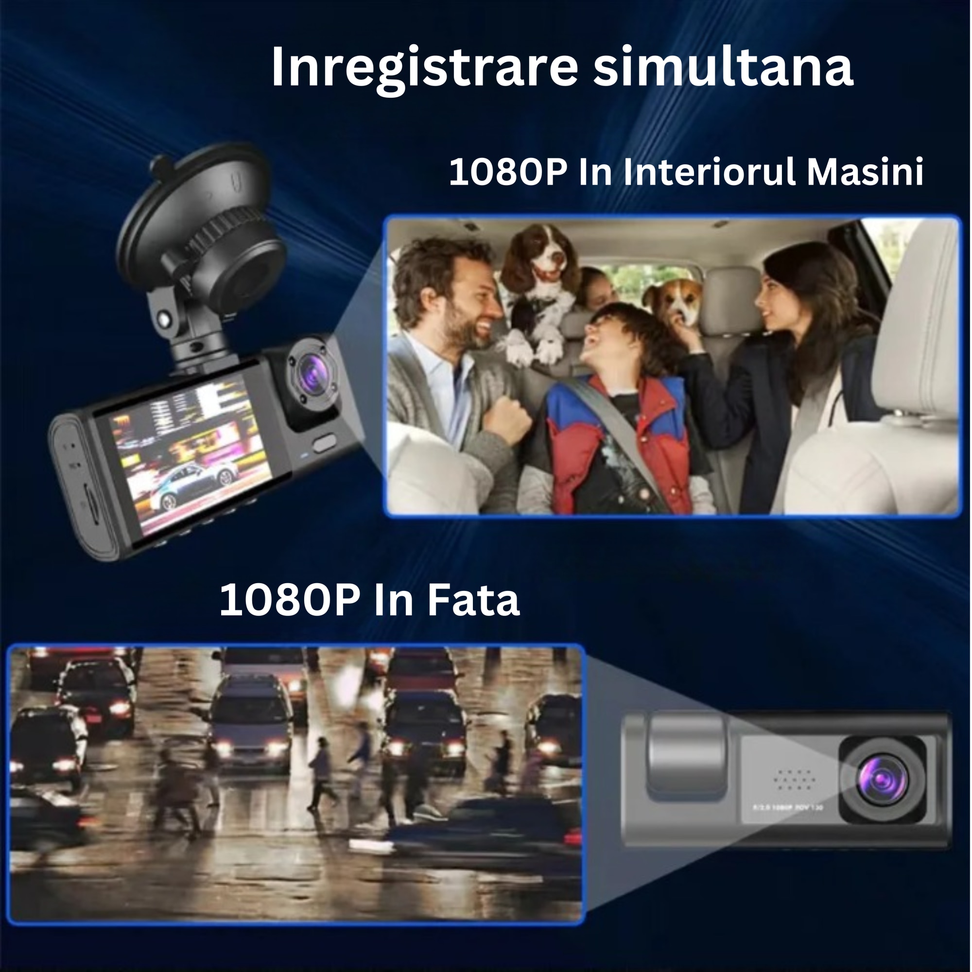Camera Auto cu Inregistrare Frontala, Interioara si Marsarier, Senzor G ...