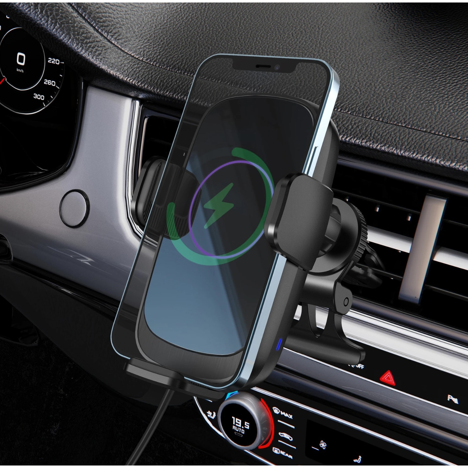 Incarcator auto wireless ZANISIO®, cu senzor de prindere, pentru ...