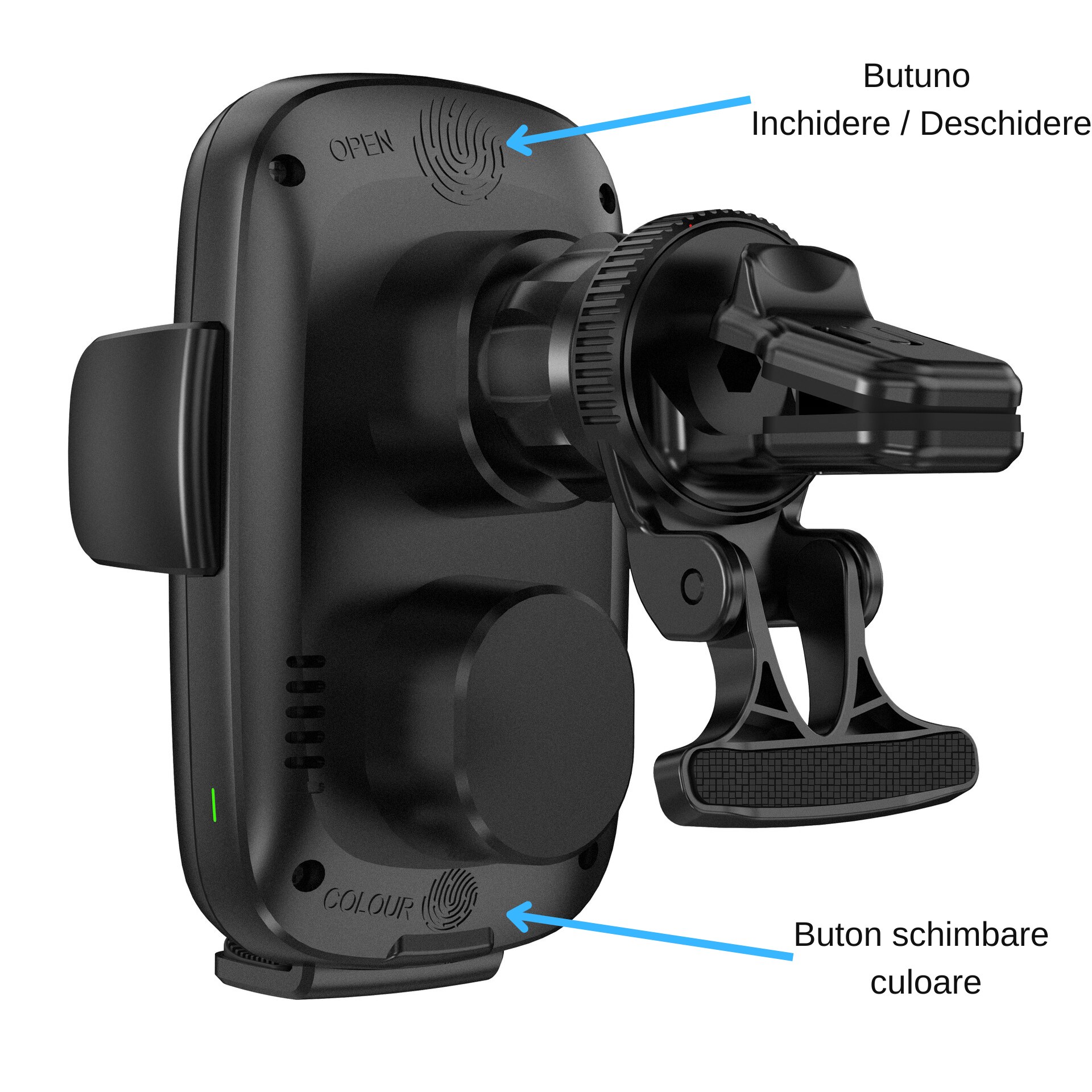 Incarcator auto wireless ZANISIO®, cu senzor de prindere, pentru ...