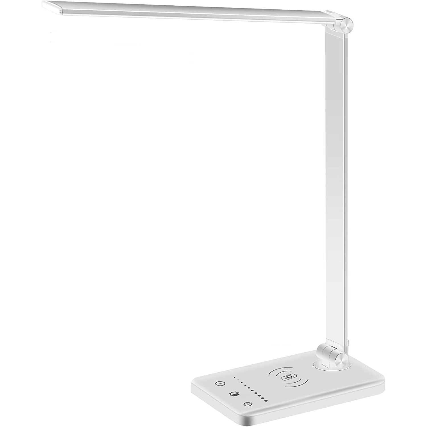 Lampa LED de birou cu incarcator wireless, reglabila, cu port USB de ...