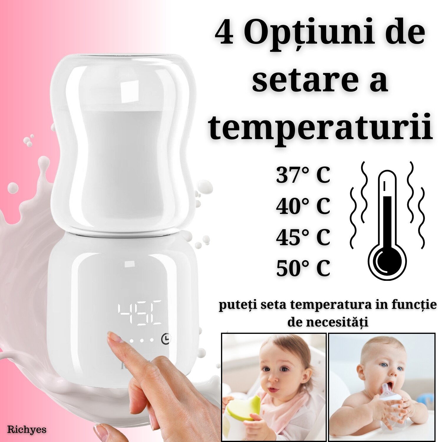 Incalzitor Portabil pentru Biberon, Richyes®, Pentru Lapte sau Apa ...
