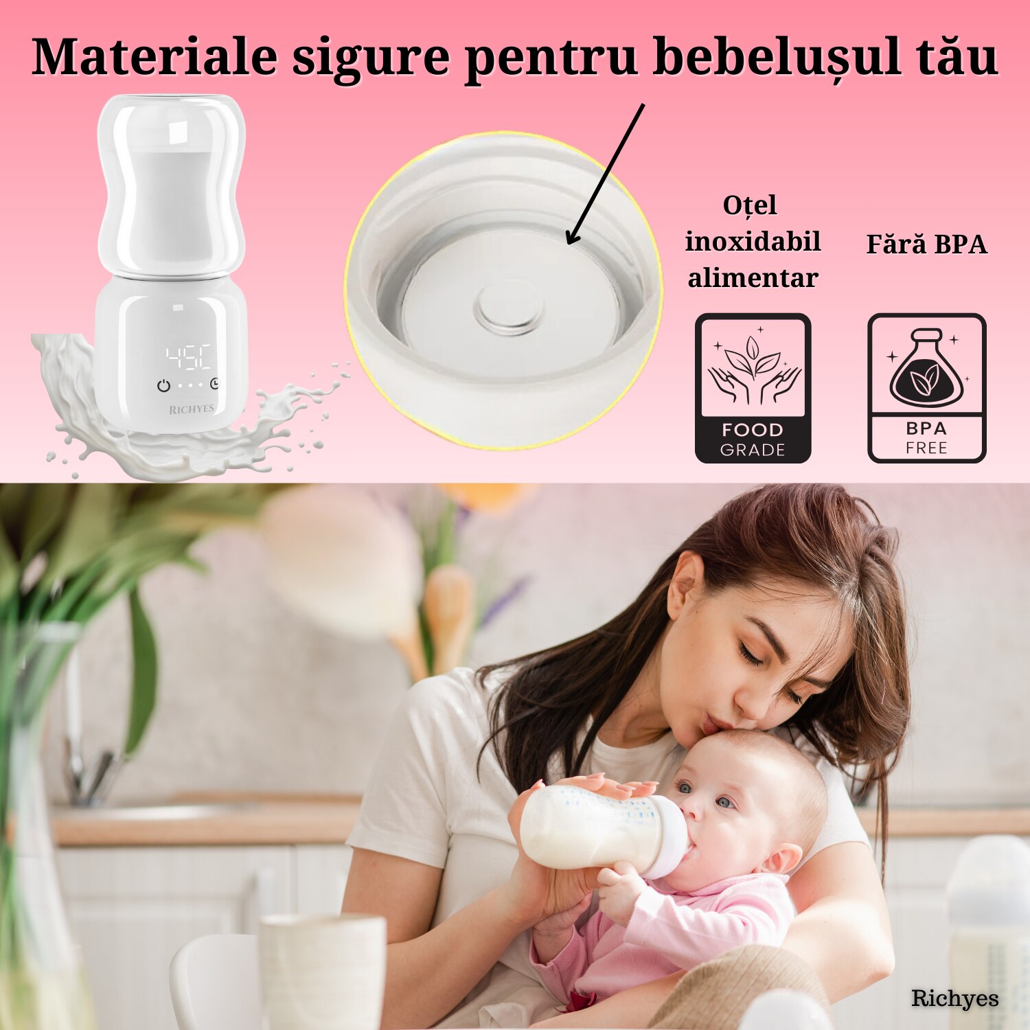 Incalzitor Portabil pentru Biberon, Richyes®, Pentru Lapte sau Apa ...