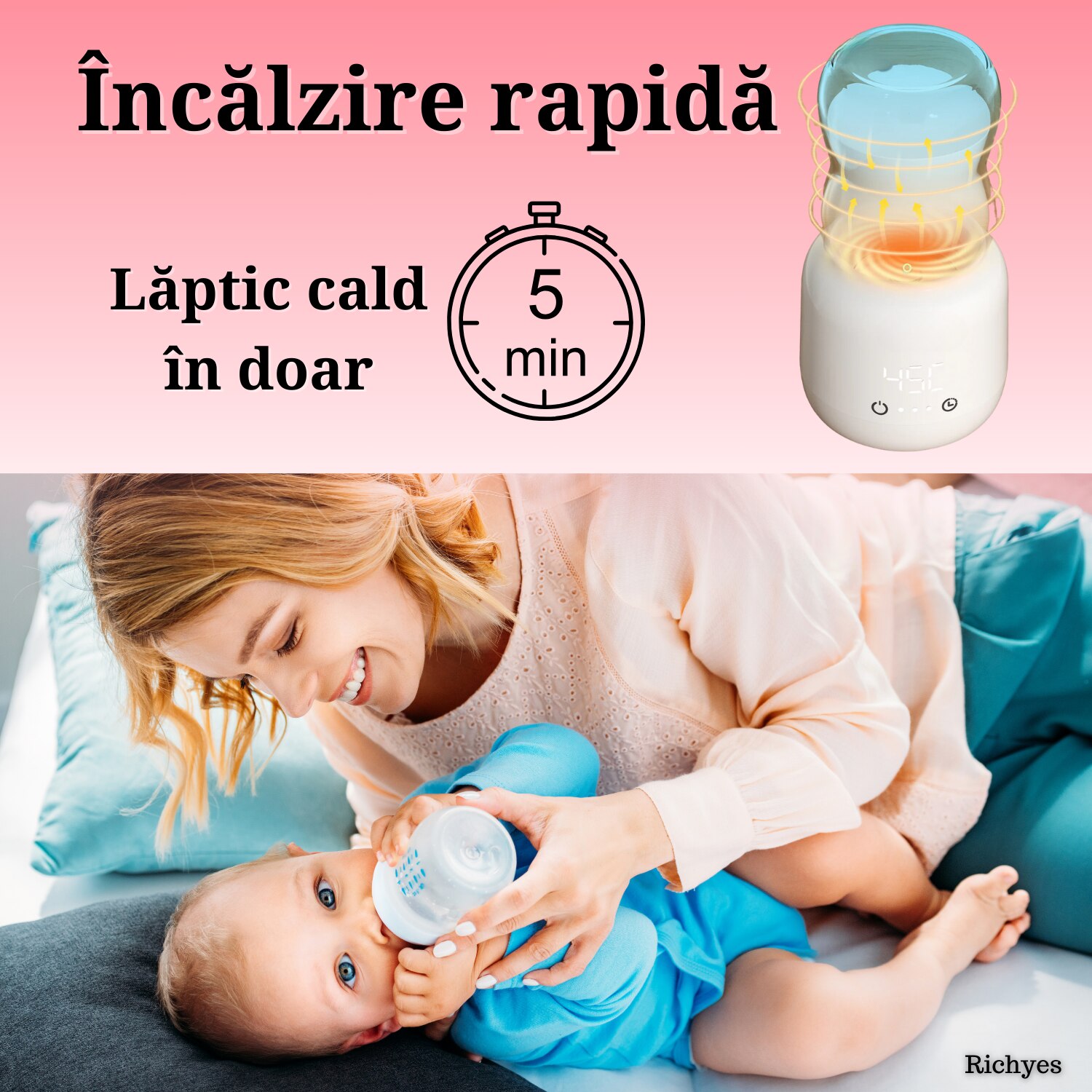 Incalzitor Portabil pentru Biberon, Richyes®, Pentru Lapte sau Apa ...
