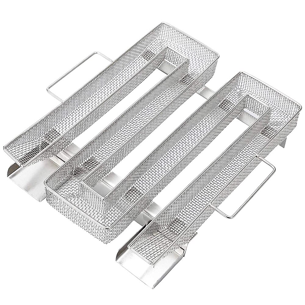 Generator de fum pentru gratar, Inox, 22.5 x 22.5 x 4.5 cm, Argintiu ...