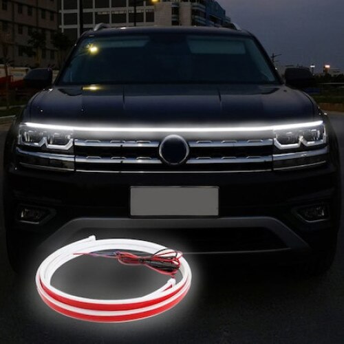 Banda led auto decor iluminare capota, 12v, 180cm, lumina alb - eMAG.ro