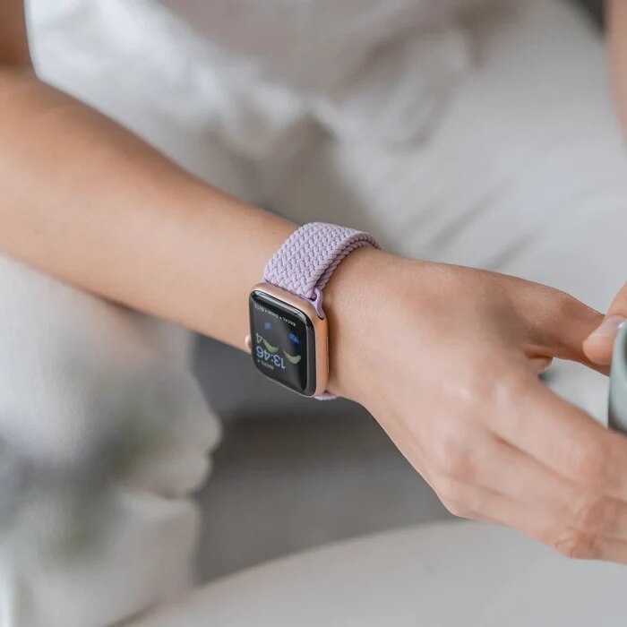 Curea textila pentru Apple Watch 1/2/3/4/5/6/7/8/9, 44 mm, lavanda ...
