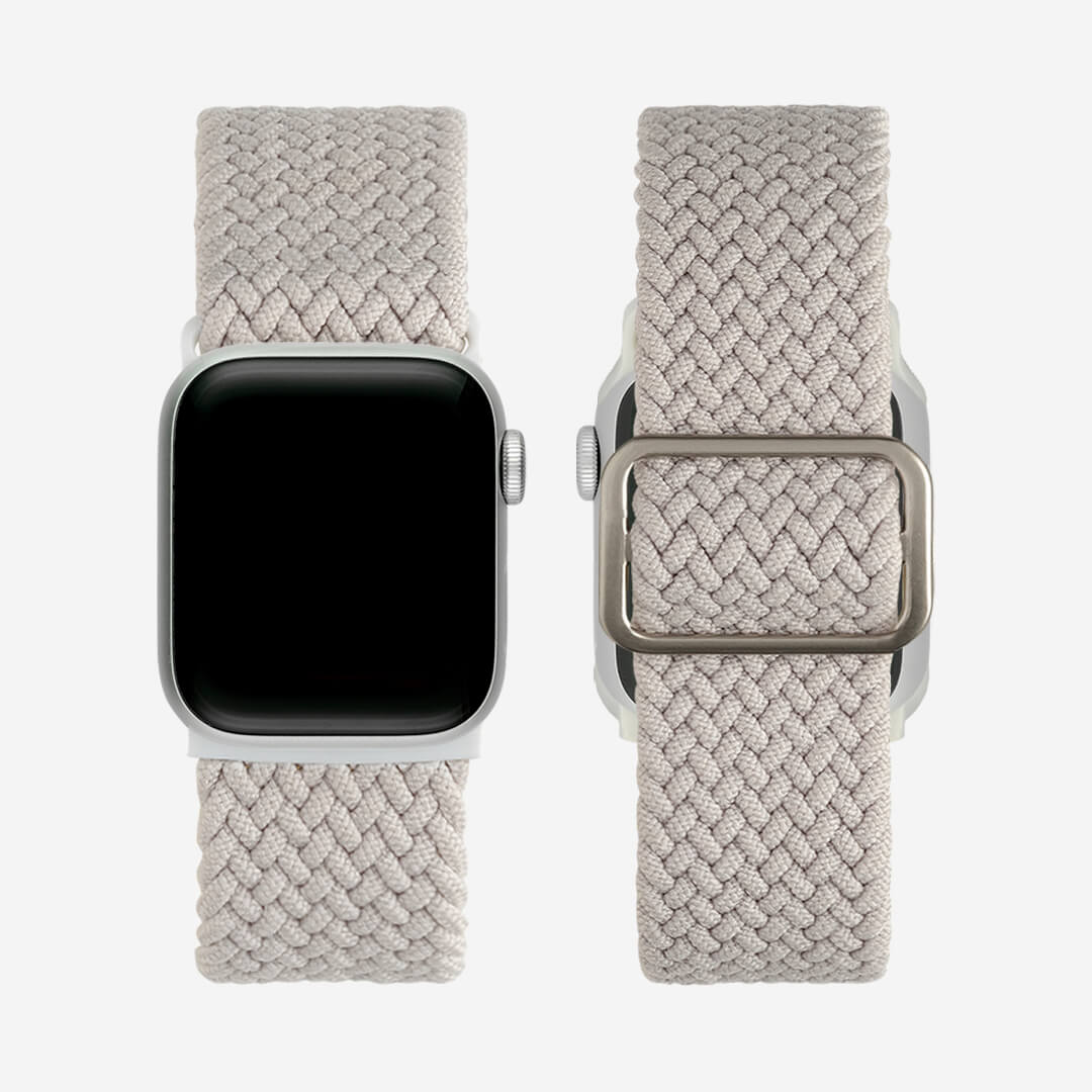 Curea textila pentru Apple Watch 1/2/3/4/5/6/7/8/9, 44 mm, alb perlat ...