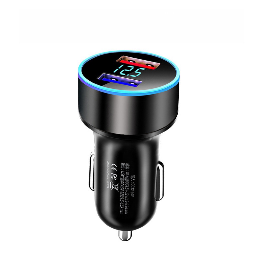 Incarcator auto pentru telefon, USB, 66W, LED, Negru - eMAG.ro