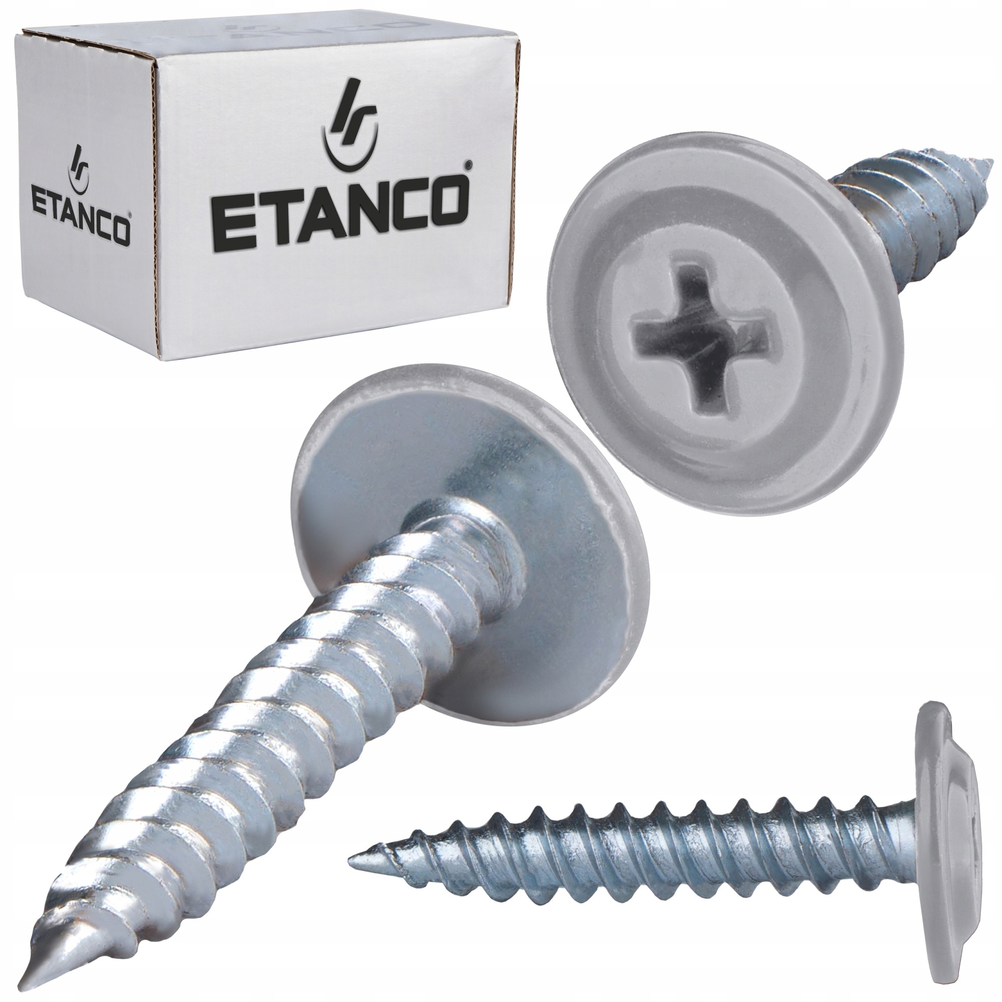 Set 250 Suruburi autofiletante 4,2x25mm RAL 9006, cu saiba, pentru ...