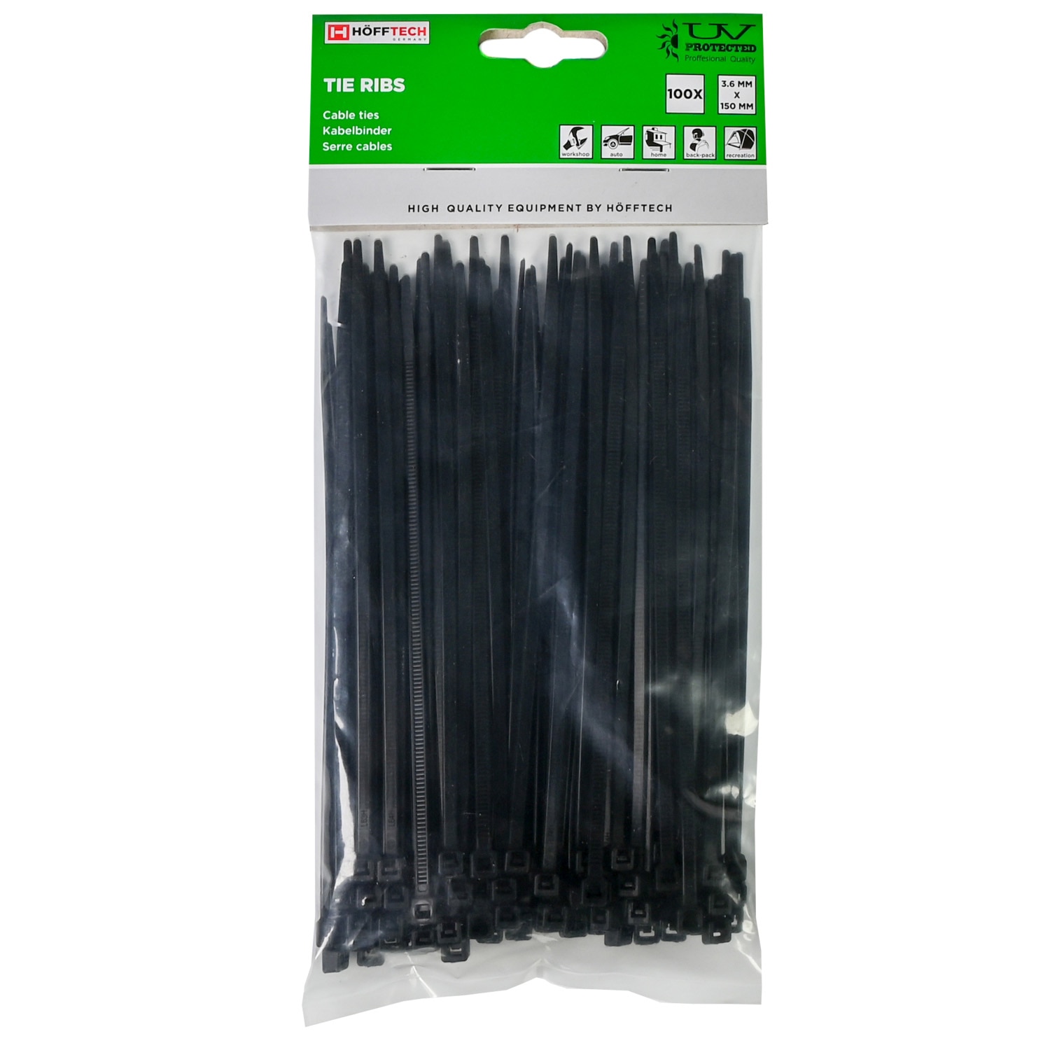 Set de 100 buc Coliere de Plastic, 150 mm x 3, 6 mm, culoare negru ...
