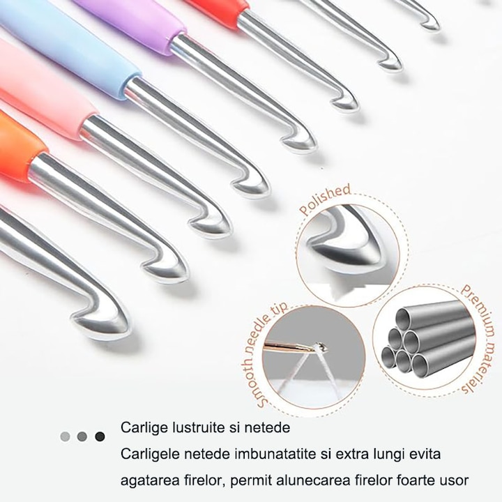 Set 36 produse de crosetat cu geanta depozitare, Multicolor - eMAG.ro