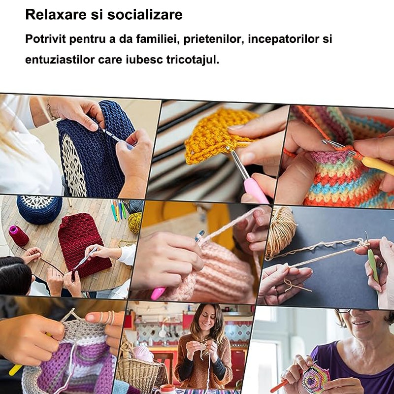 Set 36 produse de crosetat cu geanta depozitare, Multicolor - eMAG.ro