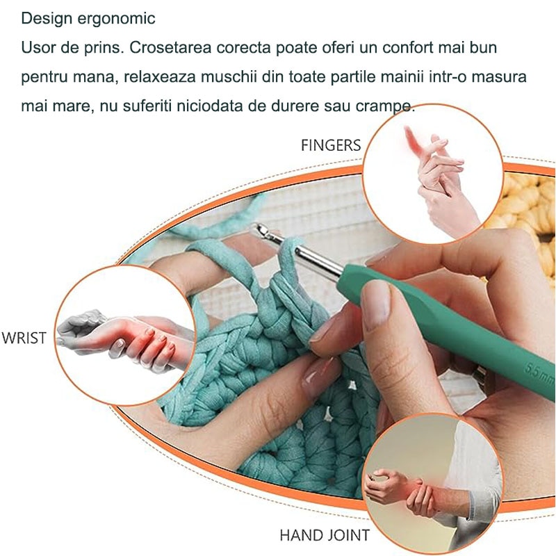 Set 36 produse de crosetat cu geanta depozitare, Multicolor - eMAG.ro