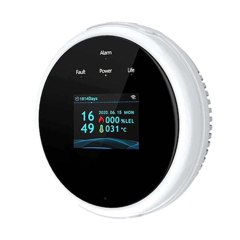 Detector inteligent de scurgeri de gaze naturale, Afisaj LCD, Alb - eMAG.ro