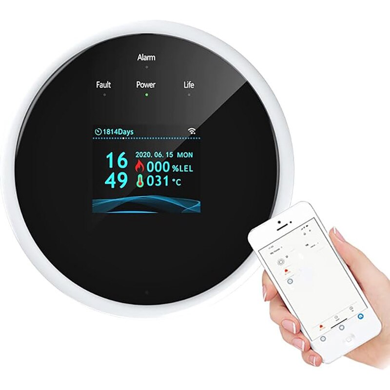 Detector inteligent de scurgeri de gaze naturale, Afisaj LCD, Alb - eMAG.ro