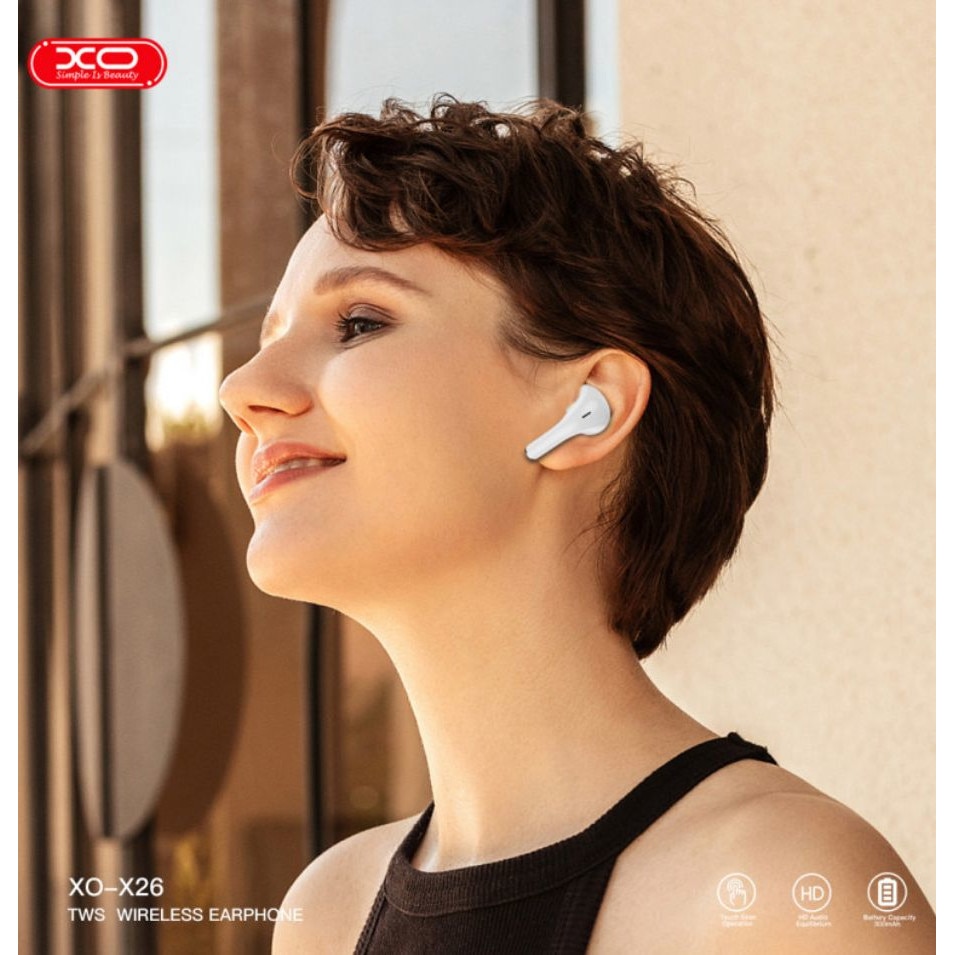 Casti wireless XO X26, TWS, bluetooth 5.1 husa alba inclusa - eMAG.ro