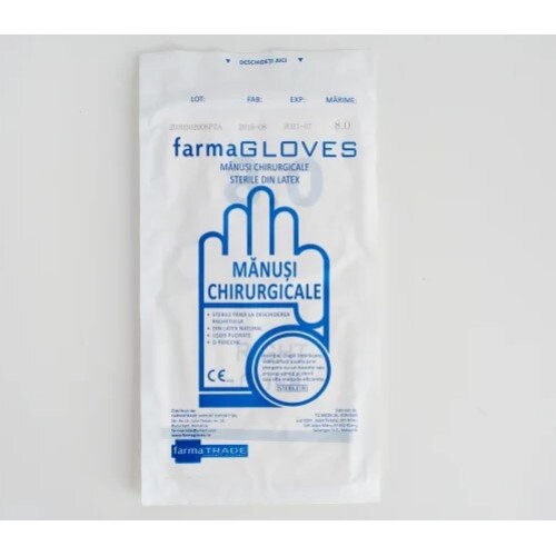 Manusi chirurgicale sterile din latex pudrate 50 perechi/cutie, marime ...