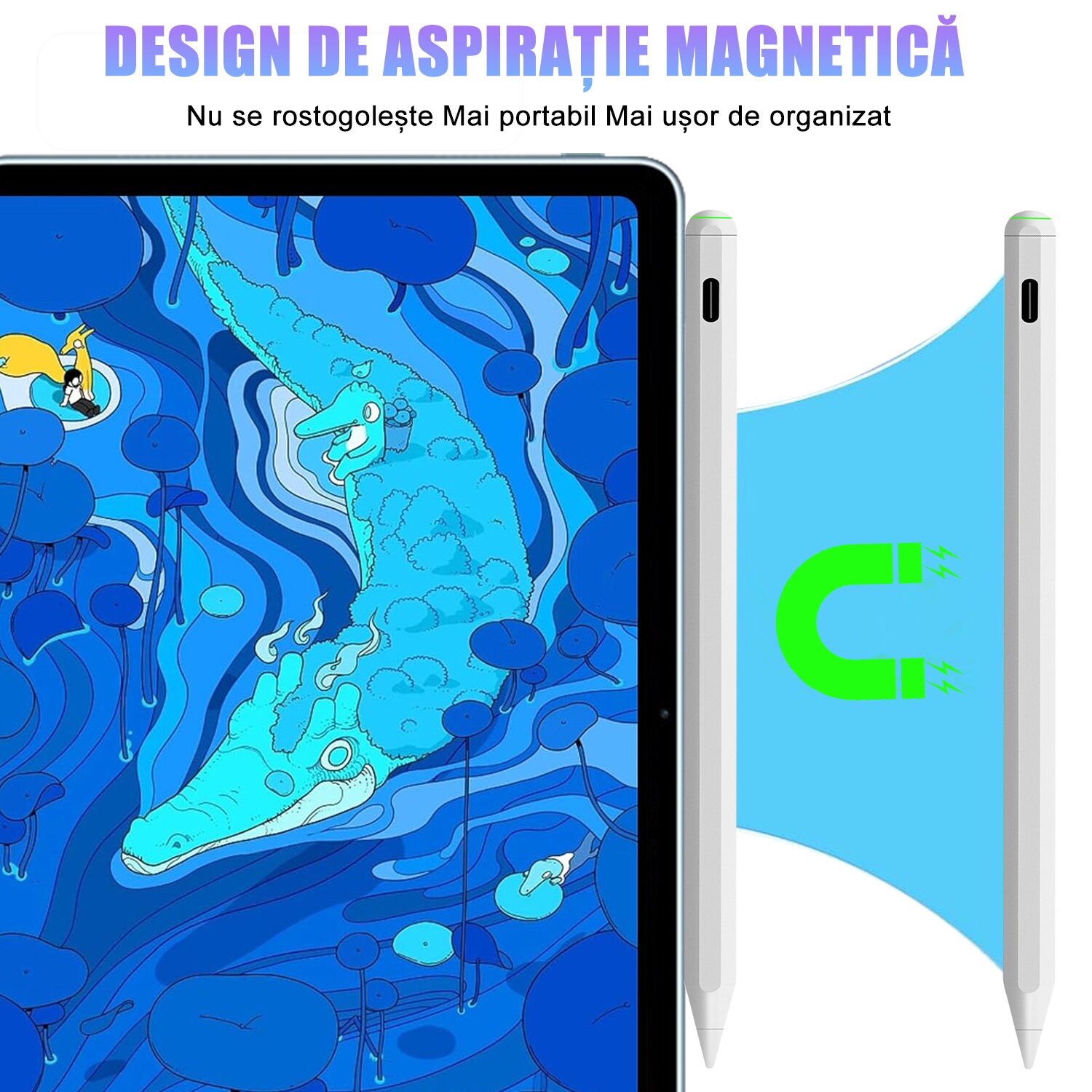 Стилус Bluetooth, XinXu, съвместим с Apple iPad 2018-2023, магнитен ...