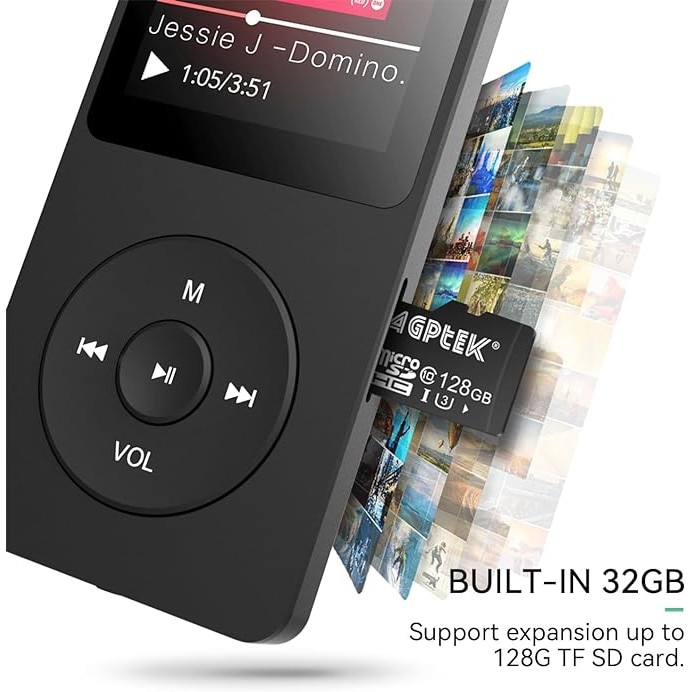 Player MP3, 32 GB, Bluetooth 4.0, Ecran de 1.8 inchi, Negru - eMAG.ro
