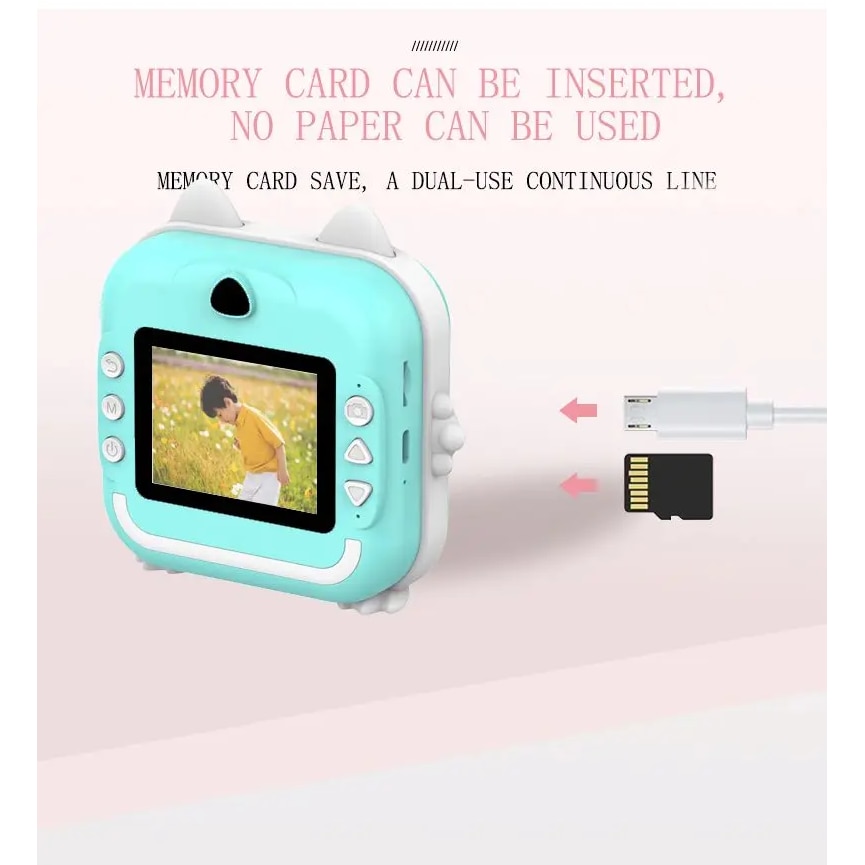 Mini Imprimanta cu Aparat Foto incorporat, rezolutie 48Mpx, Display LCD ...