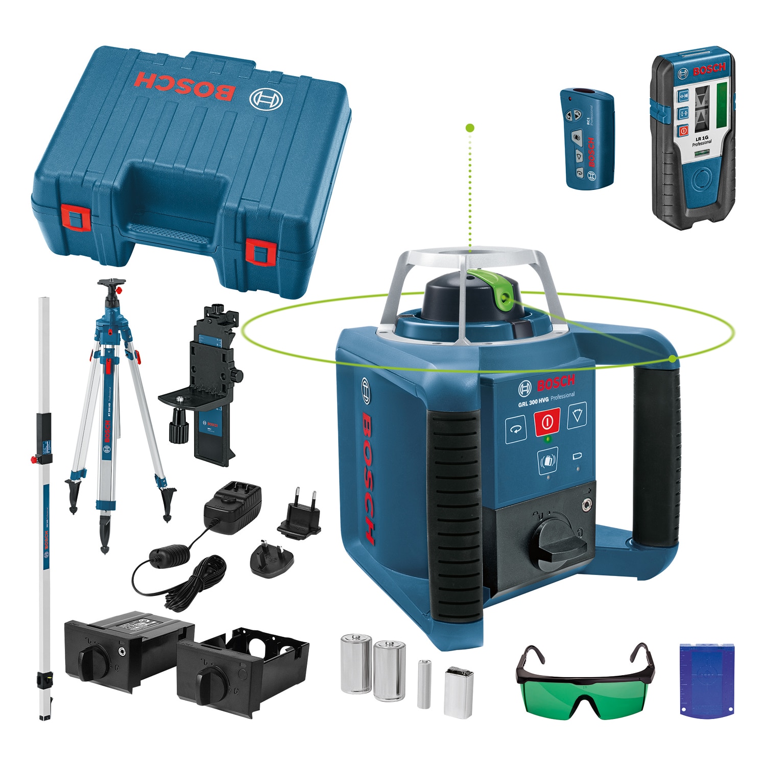 Nivela laser rotativa Bosch GRL 300 HVG + BT 300 Trepied + GR 240 Rigla ...