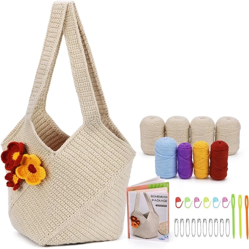 Kit de genti de umar crosetat DIY, WALALLA, Multicolor - eMAG.ro