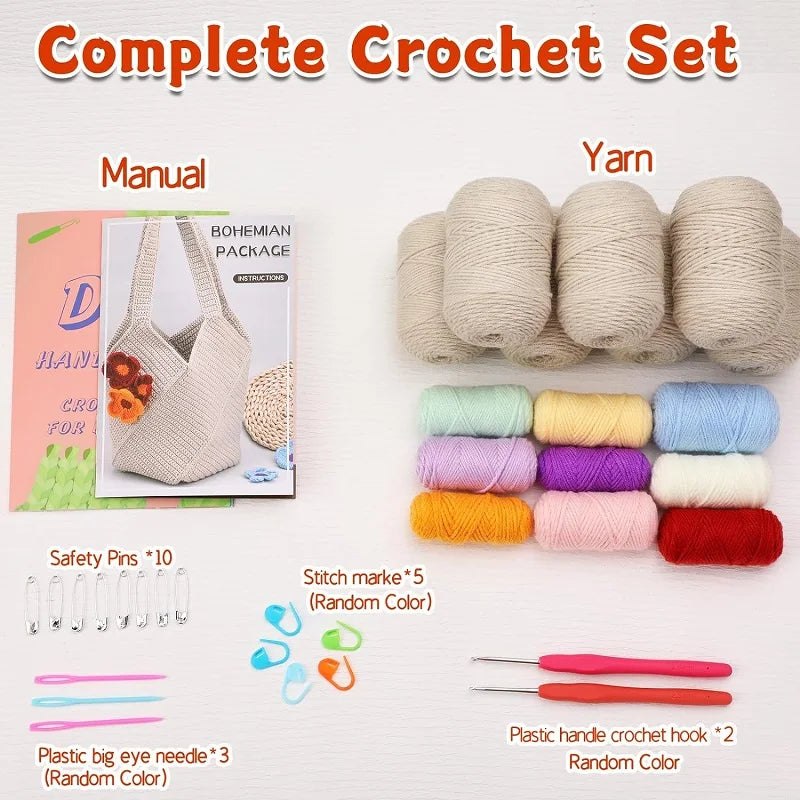 Kit de genti de umar crosetat DIY, WALALLA, Multicolor - eMAG.ro