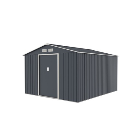 Qdecor fém kerti fészer 277x322x193 cm, Sötétszürke - eMAG.hu