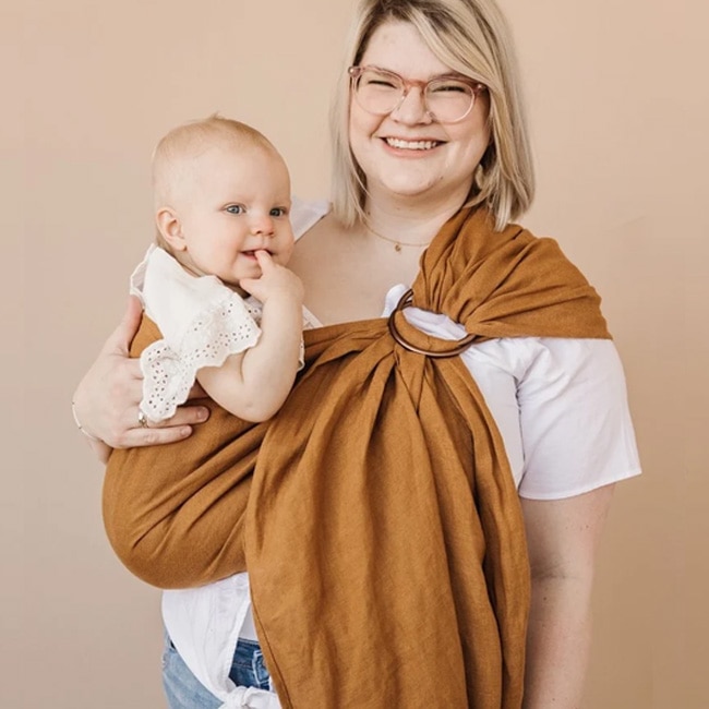 Слинг, Vika Baby, С Халки, Лен, Цвят Тиква, 70х220см - eMAG.bg