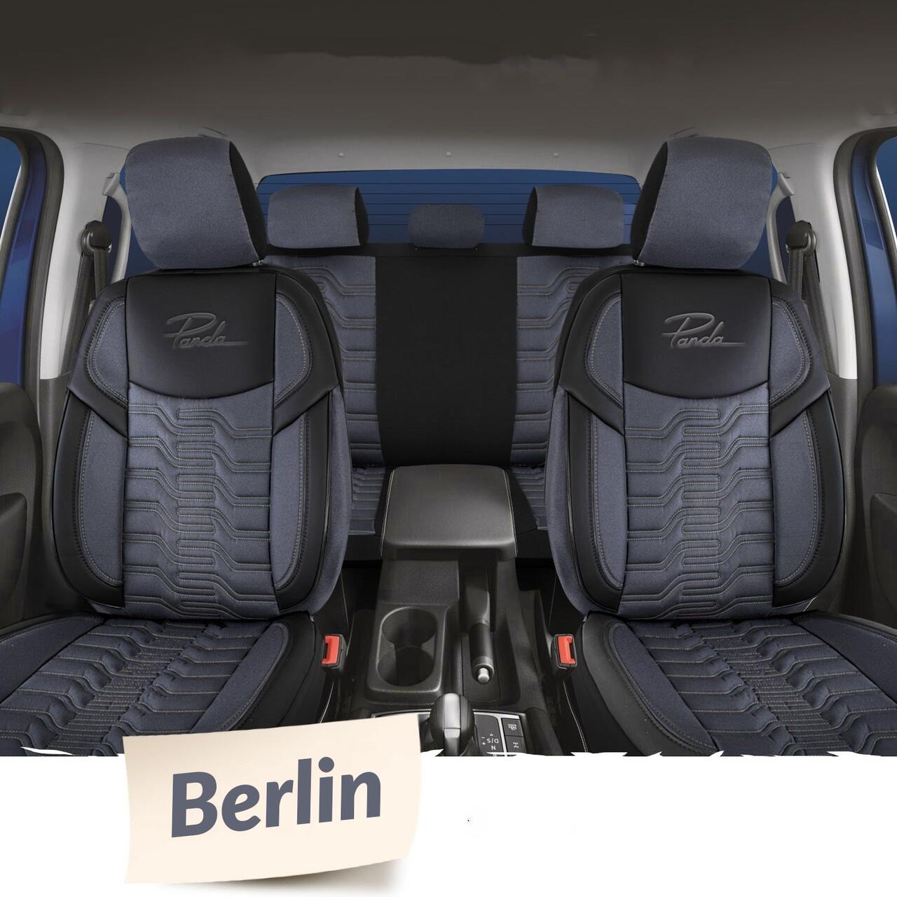 Set Huse Scaune Auto Panda Berlin, gri petrol, 11 piese - eMAG.ro