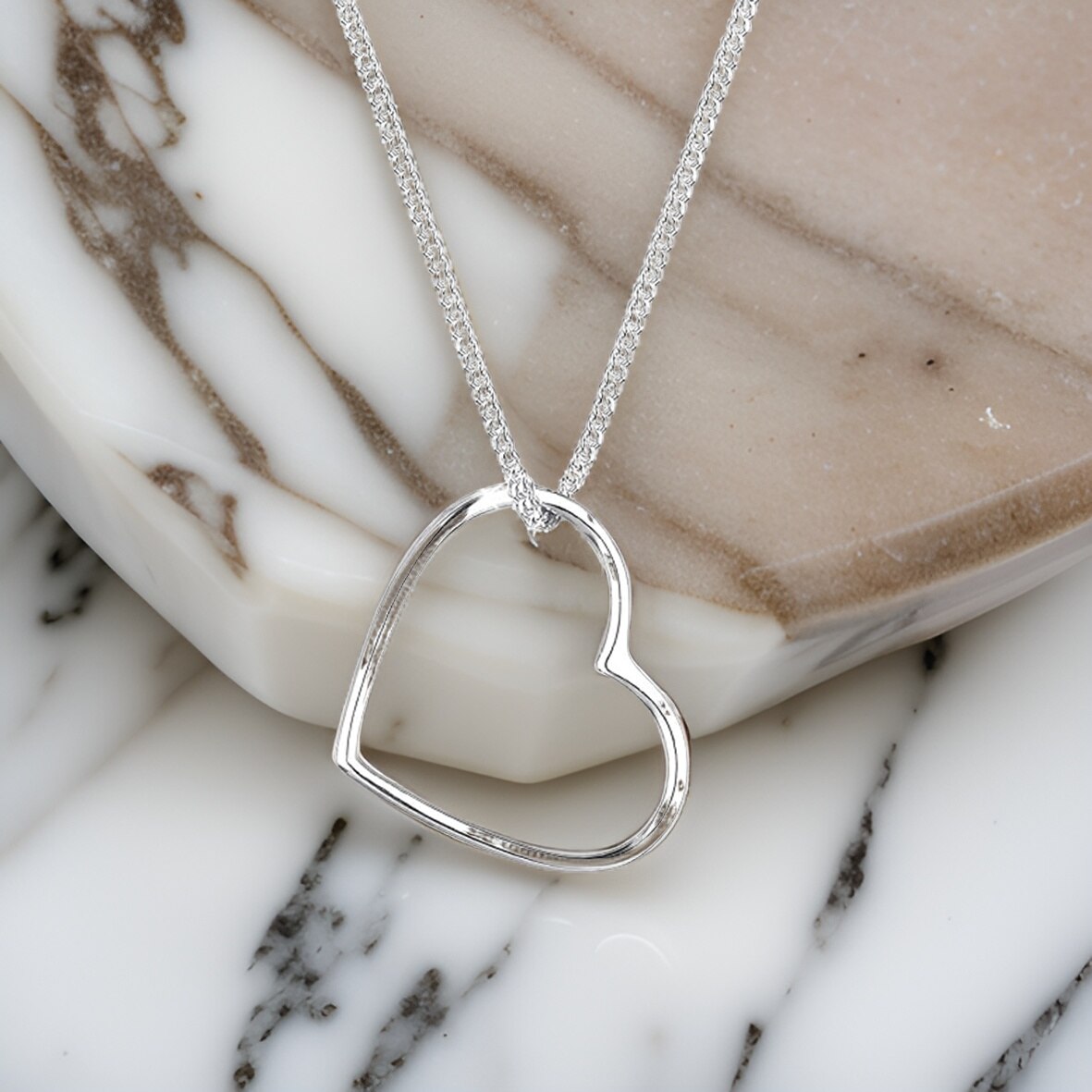 Colier Argint 925, JOYSTOS, Lant reglabil 40-44 cm, Pandant Inima ...