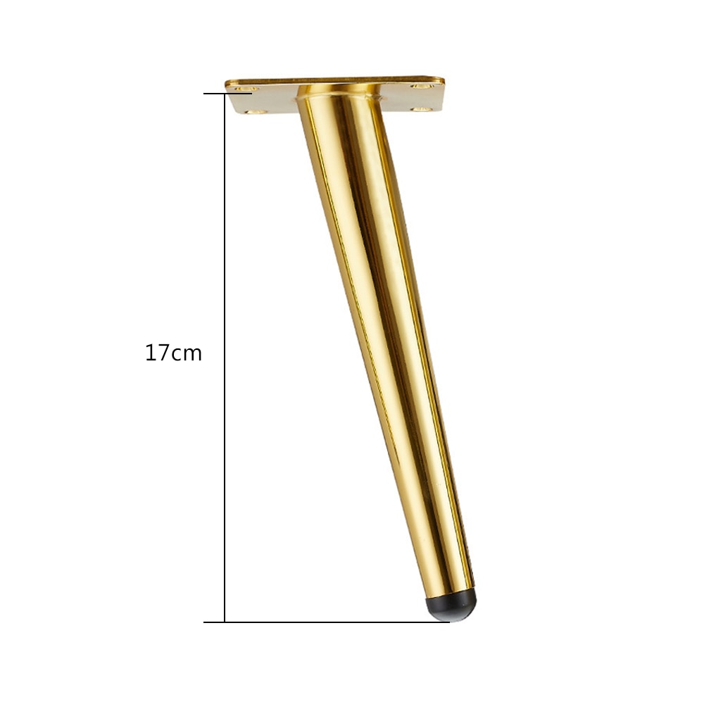 Set 4 picioare metalice pentru mobilier, picioare canapea, Inox, 17cm ...