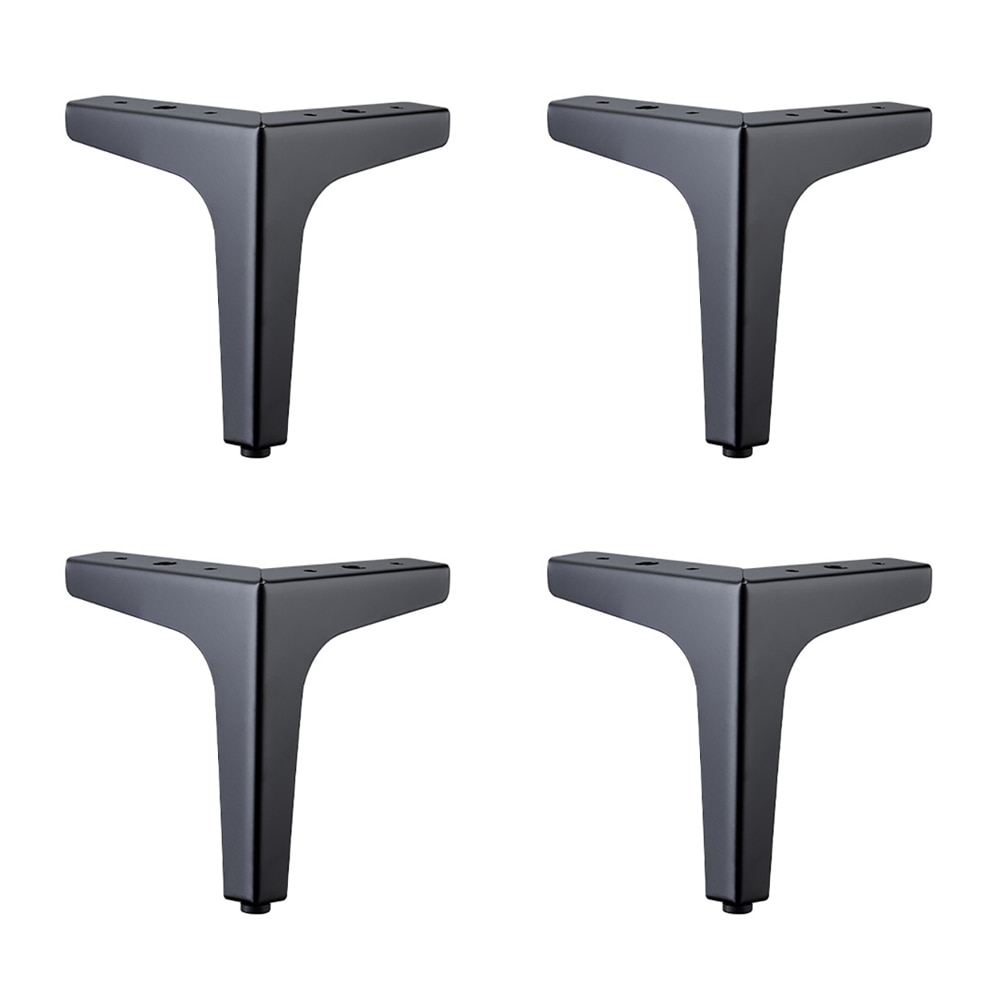 Set 4 picioare mobilier, Otel inoxidabil, 15cm, Negru - eMAG.ro