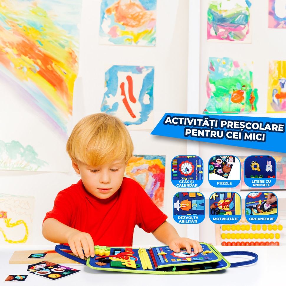 Jucarie interactiva, educationala, senzoriala, Busy Board, Montessori ...