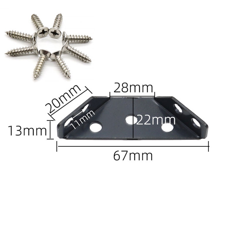 Set 24 suporturi rafturi, Otel inoxidabil, Suruburi incluse, Negru ...