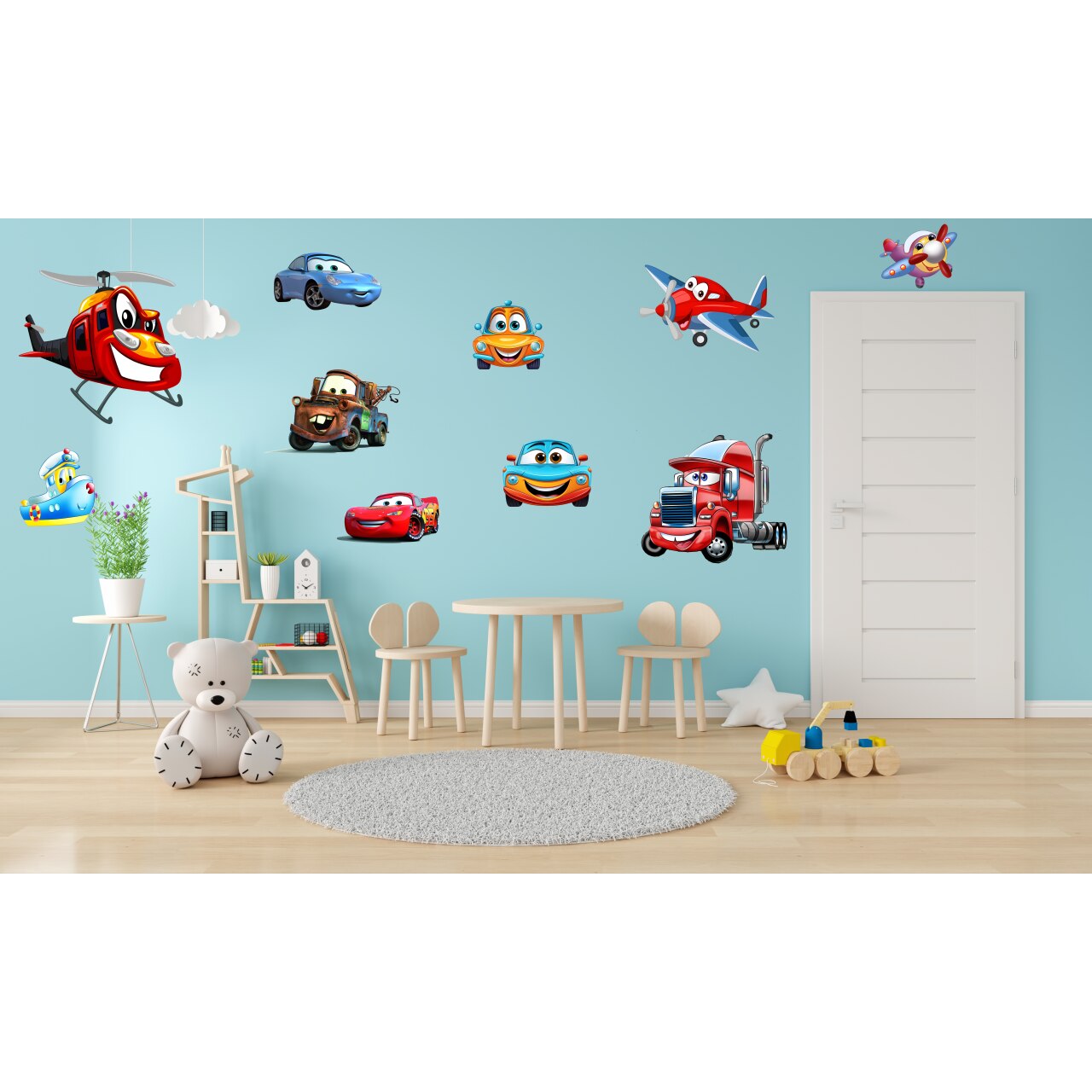 Sticker autocolant pentru perete camera copii, Fulger McQueen 100cm x ...