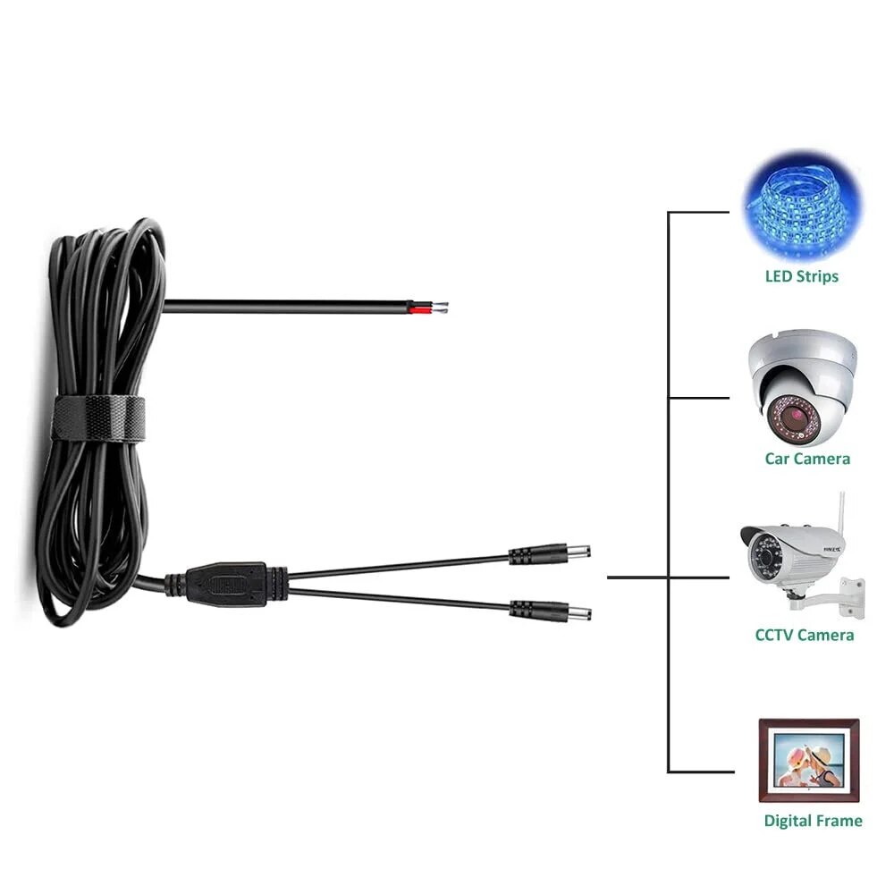 Cablu de alimentare pentru camera video Yolvinuo, PVC, 12 V, 100 cm ...