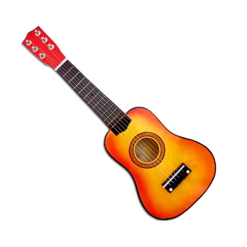 Chitara pentru copii Ælements, din lemn, 54cm, portocaliu-rosu - eMAG.ro