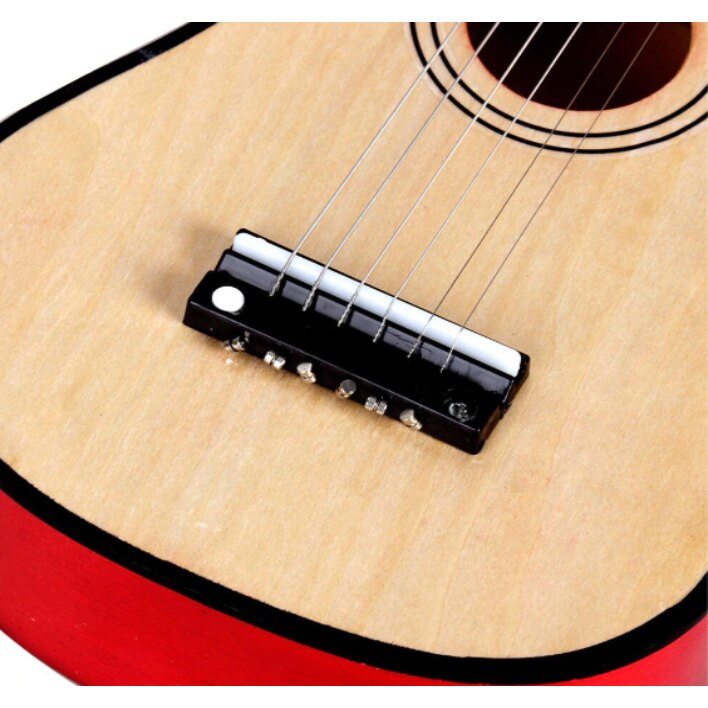 Chitara pentru copii Ælements, din lemn, 54cm, crem-visiniu - eMAG.ro