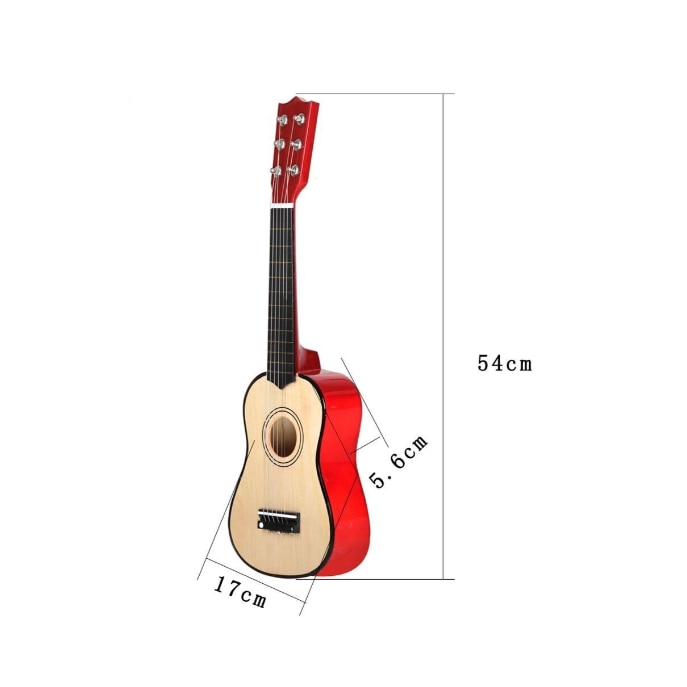 Chitara pentru copii Ælements, din lemn, 54cm, crem-visiniu - eMAG.ro