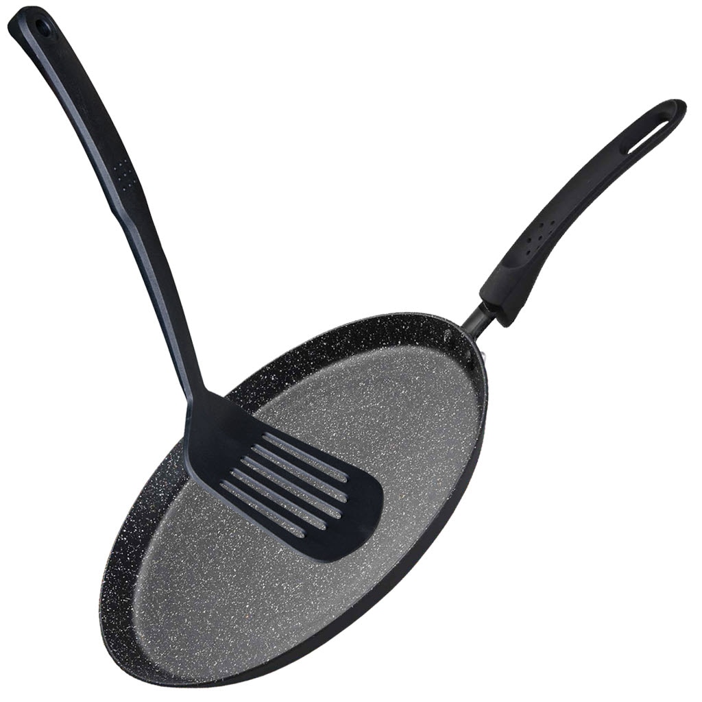 Tigaie pentru clatite cu spatula Greenpoint GP-35025, acoperire marmura ...